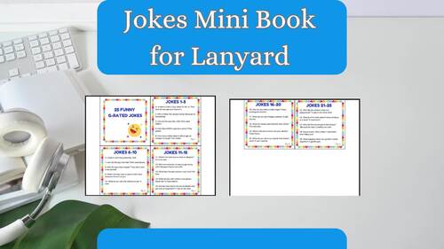 Jokes Mini Book for a Lanyard or Key Ring, Reference Tags | TPT