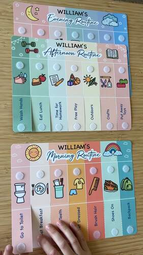 Editable Chore Chart Morning Evening Routine Flip Chart Bedtime Visual ...