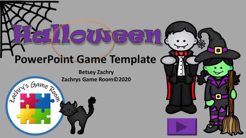 Editable PowerPoint Review Game Template: Halloween by Betsey Zachry