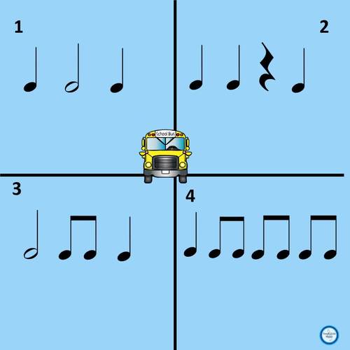 Fall Digital Music Four Corners Game, Titi, ta, Half Notes, Movement
