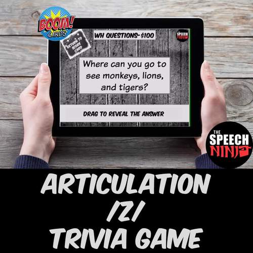 Articulation Trivia Game Boom Cards: Z by The Speech Ninja | TPT