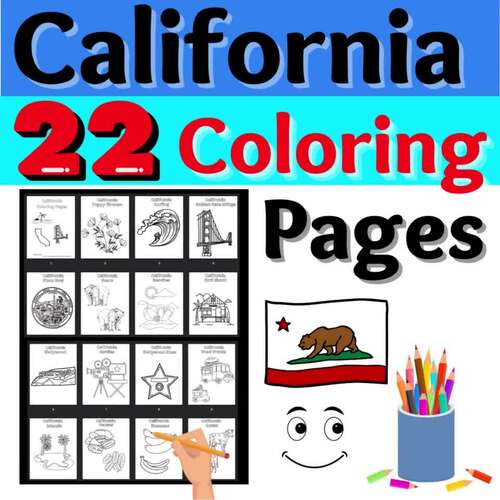 California Craft Coloring Pages Activities Resources Art Activity No Prep