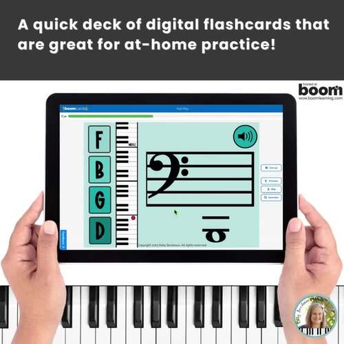 Ledger Line Note Names BOOM™ Cards Digital Flashcards with Piano Keys Guide