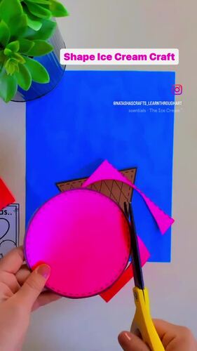 Ice Cream Cone Craft Math 2D Shapes Geometry Summer Beach Day Bulletin ...