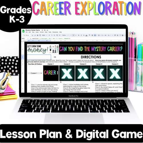 Career Exploration Digital Activity and Lesson Plan by The Fancy Counselor