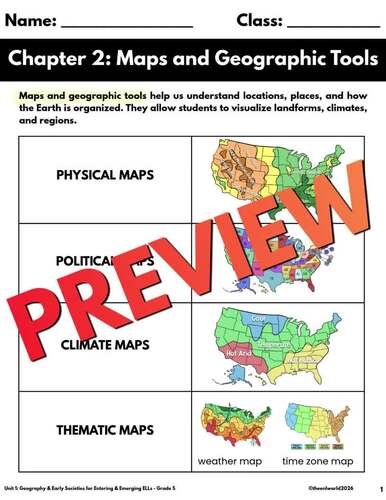 Grade 5 ELL Passport to Social Studies Review Packet Unit 1: Maps & Tools