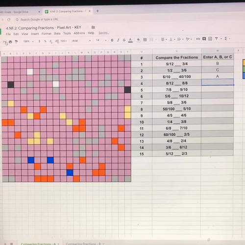 Comparing Fractions 4th - Digital Math Pixel Art - Mystery Picture ...