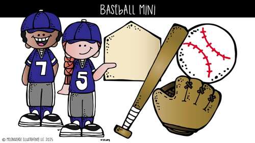 Baseball clip art, sports clip art Mini by Melonheadz Clipart | TPT