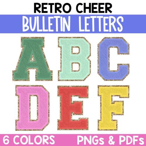 Varsity Bulletin Board Letters / Varsity Clipart / Lettering Pack