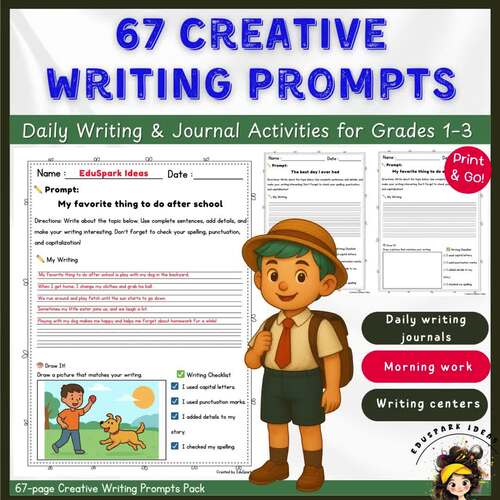 67 Creative Writing Prompts for Grades 1–3 | Daily Writing & Journal ...