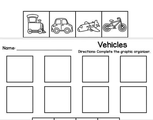 Vehicles Thematic Unit for Special Education by abcs and autism | TPT