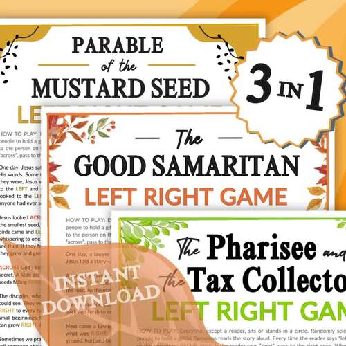 Parables of Jesus Left Right Games BUNDLE | Printables for Kids or ...