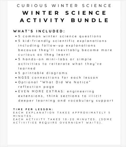 Winter Science Bundle for Kids | 5 Hands-On Activities for K-2 | TPT