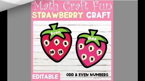 Editable Spring Math Craft- Even & Odd Numbers by First Grade Party