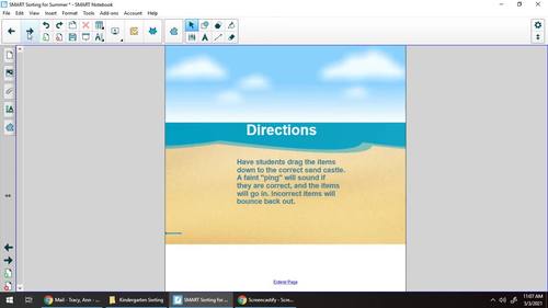 Sorting for Summer Smart Board™ Activity by Little Library of Learning
