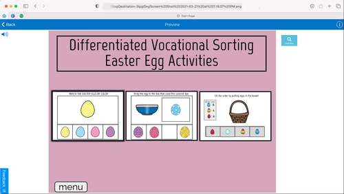 Easter Life Skills Vocational Sorting, Matching and Counting Boom Cards™