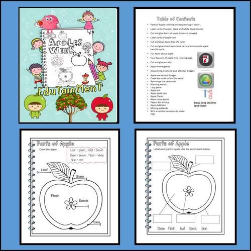 Apple Unit Apple Week Edutainment Worksheet Game For KG and G1 by ...