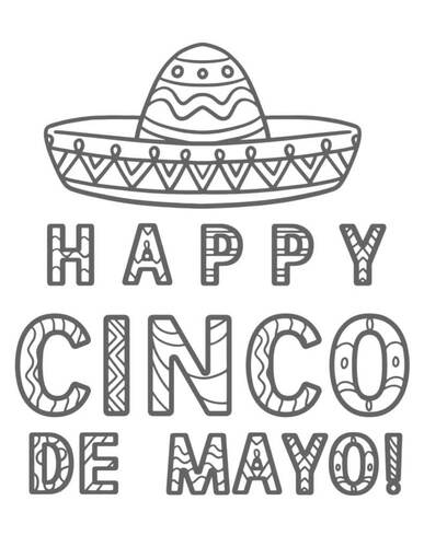 Cinco de Mayo coloring page for kindergarten by SMART PRIMARY ACTIVITIES