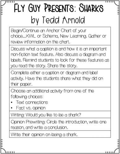 Sharks Nonfiction Informational Text Read Aloud Book Activities ...