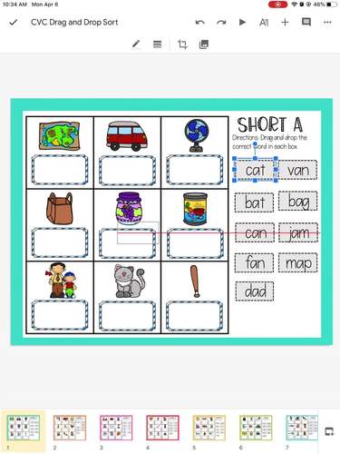 DIGITAL: CVC Words Drag and Drop Worksheets (Kindergarten) | TPT