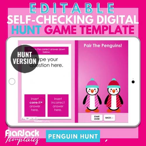 Penguin Hunt Google Slides PowerPoint Editable Game Template | TpT
