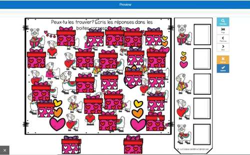 French Boom Cards I Valentine count and find by La classe de Mme Sambrook