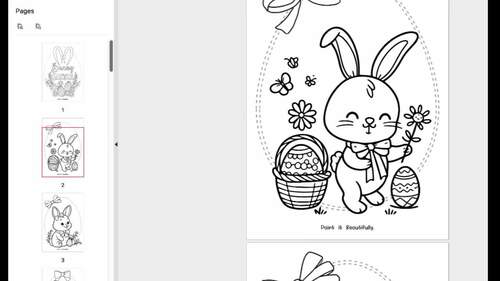 Worksheet to practice drawing and coloring cute Easter bunnies. | TPT