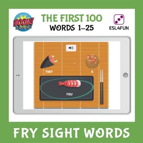 Boom Cards- Fry Sight Words-The First 100 (Words 1-25) by ESL4FUN
