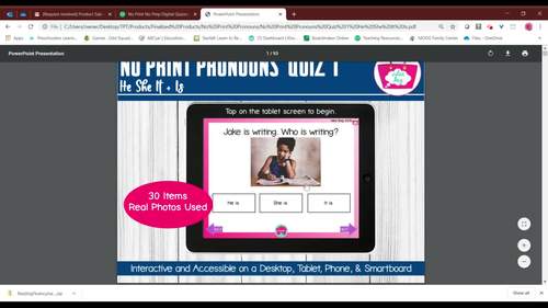 No Print No Prep Digital Quizzes for Pronouns | Distance Learning by ...