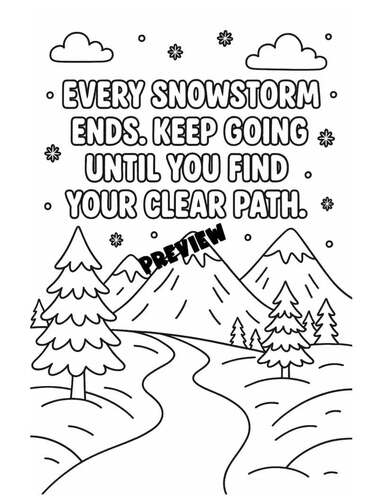 Winter Grit Coloring Pages | Growth Mindset SEL Activities K-3 | TPT