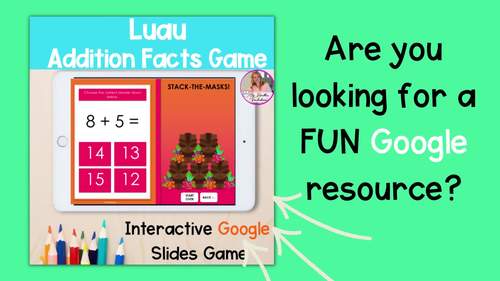 Addition Facts Google Slides Game Luau Themed by Fiddleheads | TPT