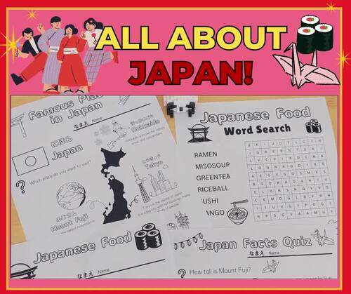 Introduction to Japan Worksheets | Culture, Food & No-Prep Cultural ...