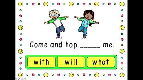 Sight Words Sentences Fill in the Blank PowerPoint Game First Grade ...