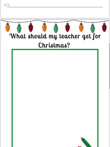 Christmas writing | What should my teacher get for Christmas? by DominikaR