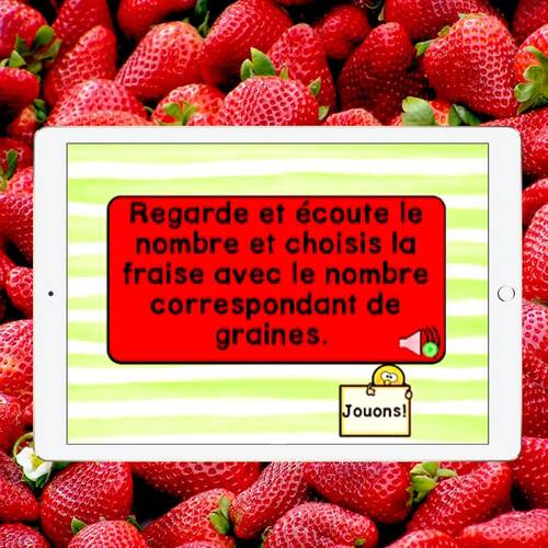 De 0 à 10 écoute et choisis le nombre | Les fraises | Cartes Boom avec ...