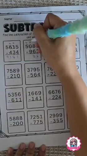 Engaging Fourth Grade 4 Digit by 3 digit Subtraction Worksheets for Mastery