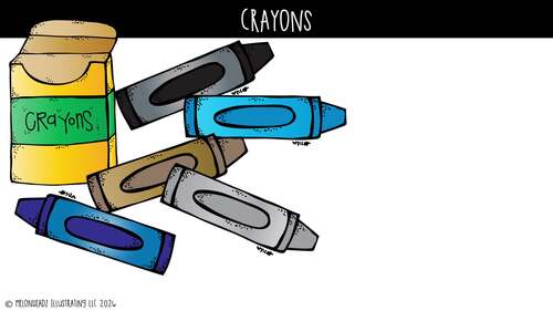 Crayons clip art, school supplies, bright COMBO PACK by Melonheadz Clipart