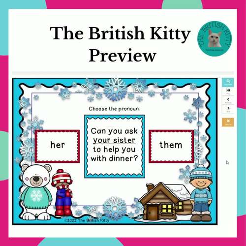 Winter Mini Pronouns Boom Cards™ by The British Kitty | TPT