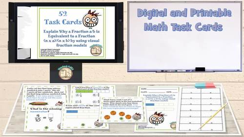 Equivalent Fractions (NF.1): Math Task Cards by Math Technologist