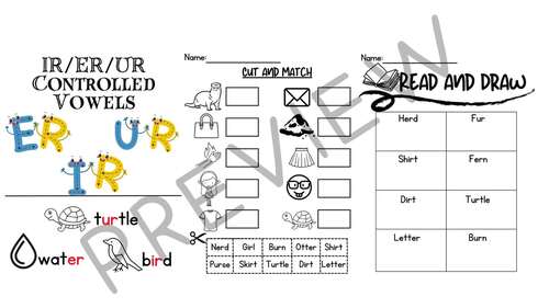 R-Controlled Vowels Decodable Readers: Reading Fluency Passages | -Er/Ir/Ur