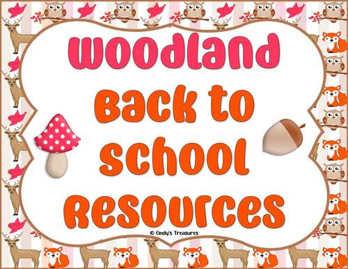 Woodland Back to School Resources by Cindy's Treasures | TPT