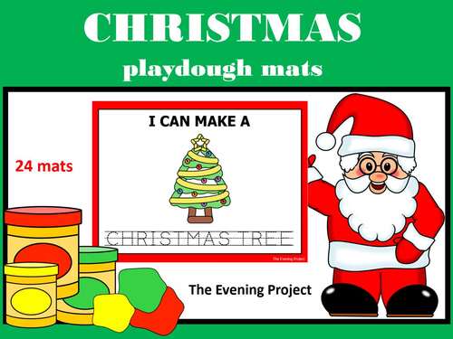 CHRISTMAS PLAYDOUGH MATS FOR K AND SPECIAL EDUCATION/ 24 MATS | TPT