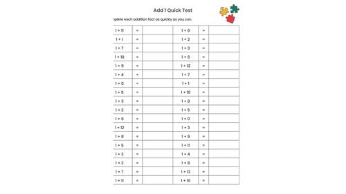 Addition Quick Tests | Mental Maths Worksheets | Fluency Practice