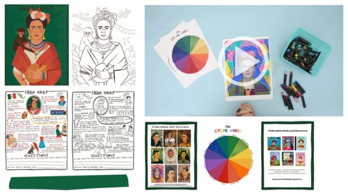Frida Kahlo Beginner Art Craft Lesson, Cute Fact Sheet, Printables, More!