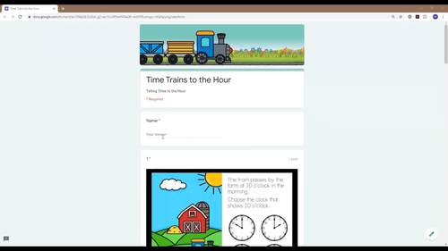 Telling Time to the Hour and Half Hour for Google Forms/Classroom™