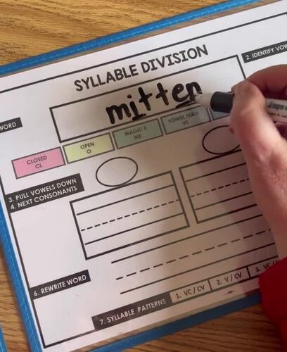 Syllable Bundle: Syllable Posters, Word Lists - NO PREP, Syllable ...