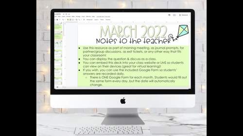 March Morning Work - March Daily Writing Prompts - Daily Slides by Just ...