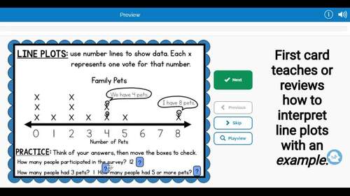 Interpreting Line Plots Boom Cards Self-Grading Digital & Printable ...