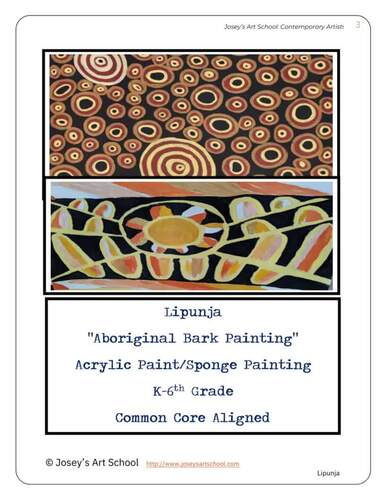 Lipunja Aboriginal Art lesson History Fun Facts Writing Activity Elementary