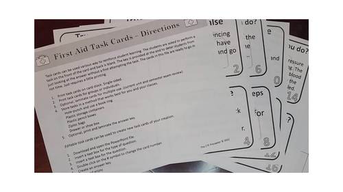 First Aid Task Cards by The CTE Preceptor | TPT